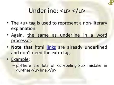 html text formatting tags ppt