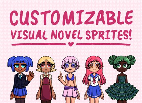 Customizable Visual Novel Girl Sprite Basics Pack By Dorathy