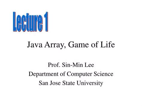Ppt Java Array Game Of Life Powerpoint Presentation Free Download Id4598937