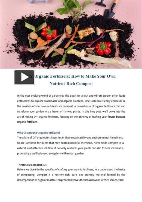 Diy Organic Fertilizers How To Make Your Own Nutrient Rich Compost