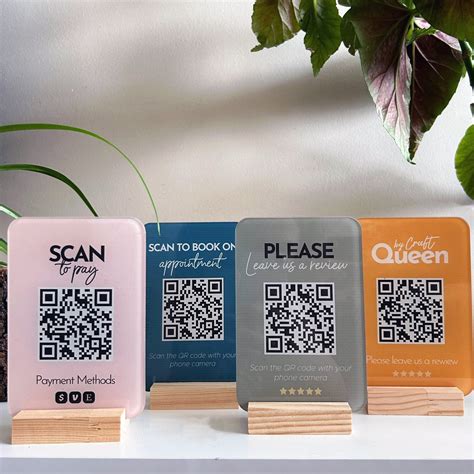 Mini Qr Code Display Sign Social Media Qr Code Salon Sign Etsy Australia