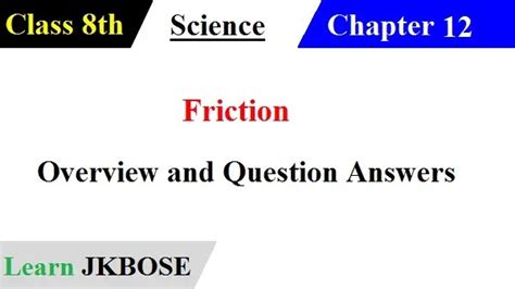 Friction Chapter 14 Class 8 Question Answers Learn Jkbose