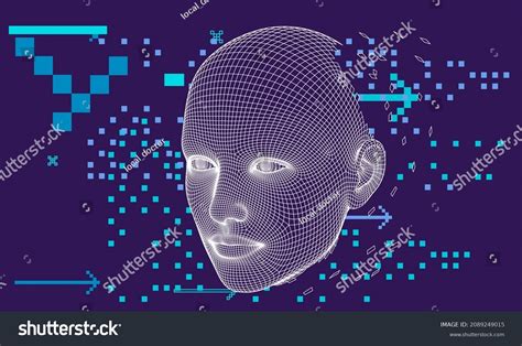 Polygonal 3d Wireframe Model Human Head Stock Vector Royalty Free 2089249015 Shutterstock