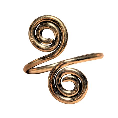 Handmade Double Spiral Brass Wrap Ring Omishka