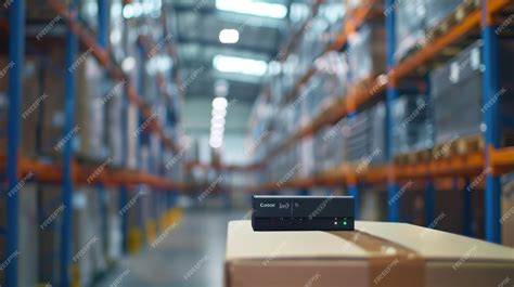 Rfid Reader Scanning Tag In Modern Warehouse Setting Premium Ai Generated Image