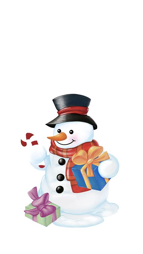 Snowman Holding Sign Clipart Black