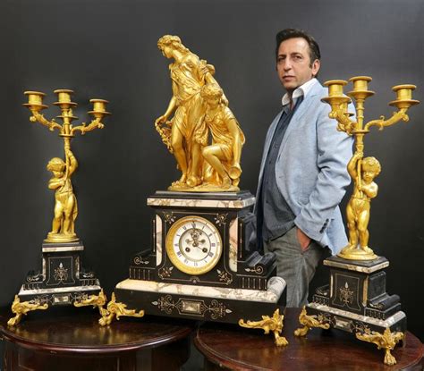 Sold Price Large French Gilt Bronze Figural Clock Set Invalid Date Pdt