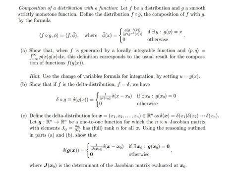 Composition Of A Distribution With A Function Let F