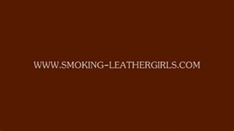 Katharina 4 Topmodel Smoking In Miss Sixty Leather Pants Smoking