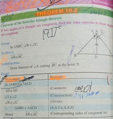 Theorem 102 Youlivconverse Of The Isosceles Triangle Theoremif Two An