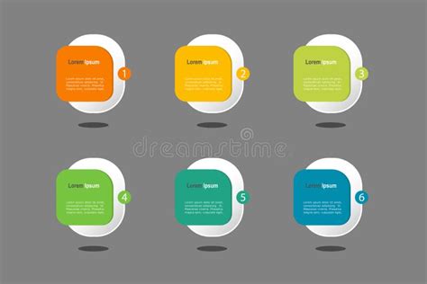 Infographic Element Template Business Concept With 6 Steps White