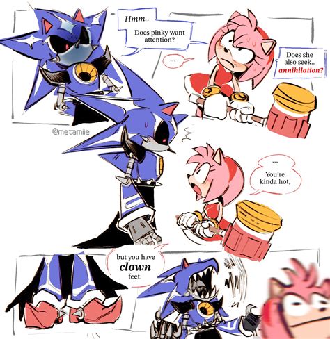 Amy Rose Metal Sonic And Neo Metal Sonic Sonic And 2 More Drawn By