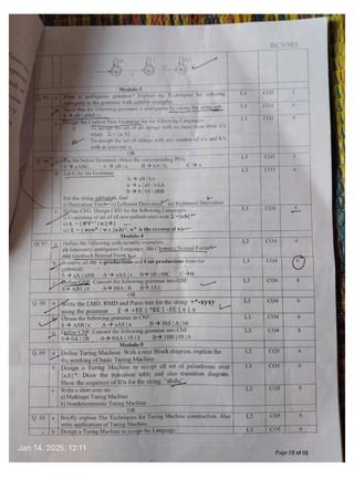 Bcs Model Question Paper Solution Theory Of Computation Pdf