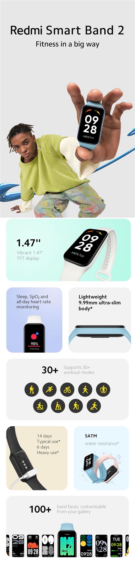 Redmi Smart Band 2 Affordable Fitness Band With 30 Sports Mode