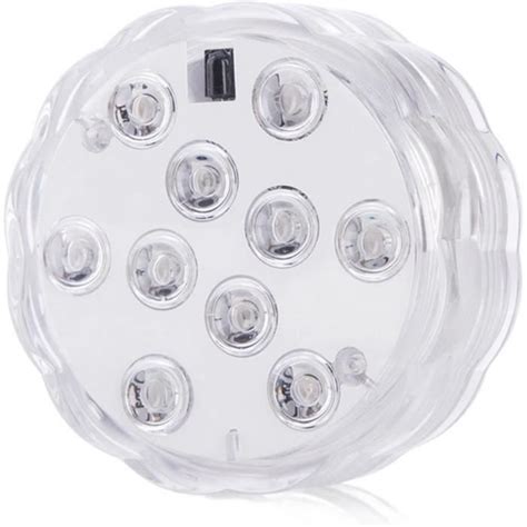 10 Led Lumière Submersible Télécommandée Rgb À Piles Sous Marine Lampe