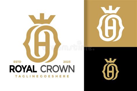 Letter H Royal Crown Logo Vector Icon Illustration Stock Vector
