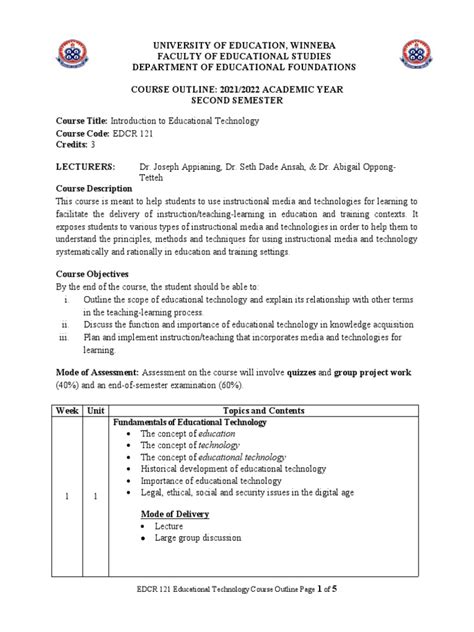 Edcr Outline Pdf Educational Technology Teaching Method