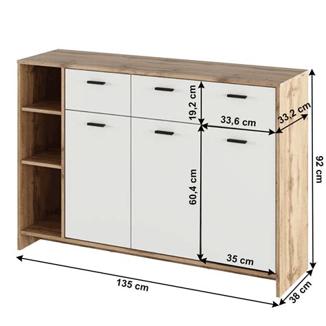 Скрин Dacenergy© Изработен От Ламинирано ПДЧ 3 Отворени Отделения С Рафтове Три Чекмеджета И