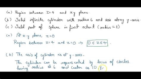 SOLVED Write Inequalities That Describe The Following D Regions The Region Between The Xy
