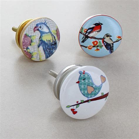 G Decor Birds Ceramic Door Knobs Cupboard Knobs Drawer Knobs Etsy Uk