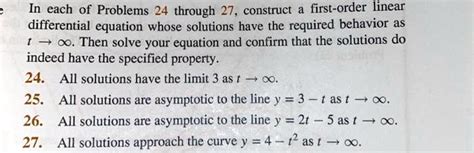 In Each Of Problems 24 Through 27 Construct A First Order Linear
