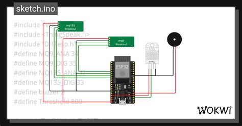 Balloon Satellite To Identify Industrial Gas Leakage Wokwi ESP32 STM32 Arduino Simulator