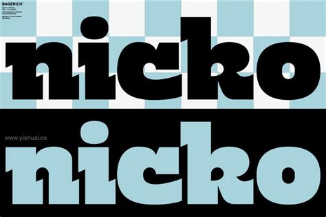 可爱俏皮的粗体英文标题衬线字体 Nicko 艺字网