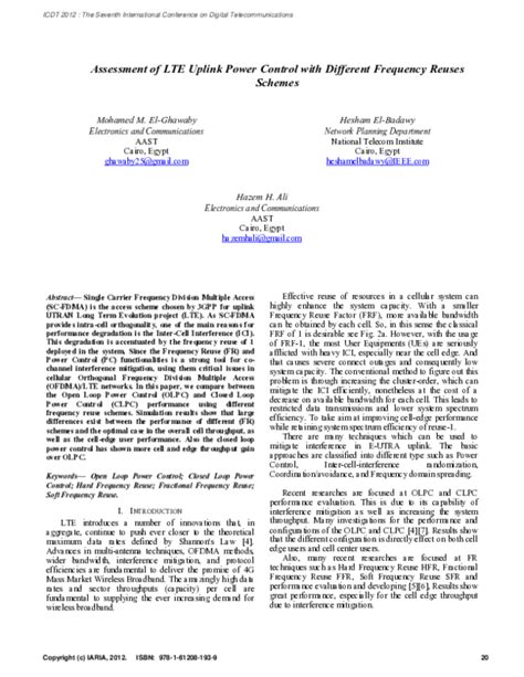 Pdf Assessment Of Lte Uplink Power Control With Different Frequency