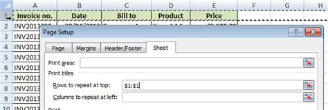 How To Print Names Of Columns Or Rows On Every Page Excel Example