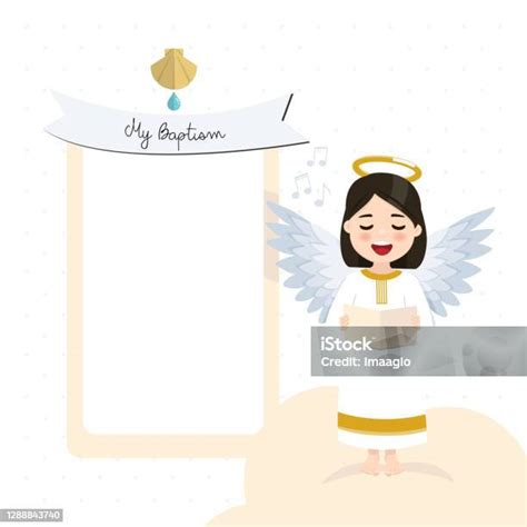 천사가 노래합니다 메시지와 흰색 배경세침례 권유 벡터 일러스트레이션 노래에 대한 스톡 벡터 아트 및 기타 이미지 노래 벡터