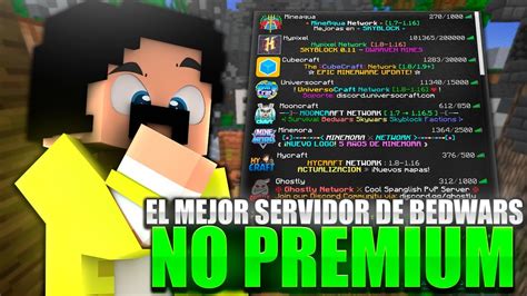 👉el Mejor Servidor De Minecraft Para Jugar Bedwars No Premium🛌 Youtube