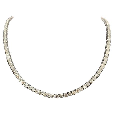 21 20 Carat Diamond Tennis Necklace 20 Pointers Each Diamond For Sale