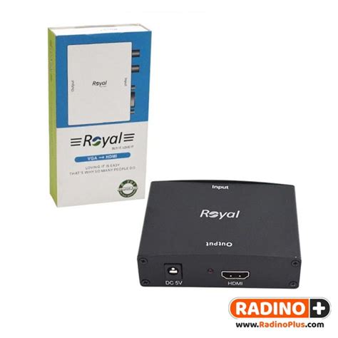 خرید تبدیل Vga به Hdmi فلزی صدا آداپتور برق رویال رادینو پلاس