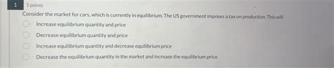 Solved 15 ﻿pointsconsider The Market For Cars Which Is