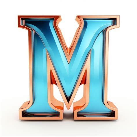 Premium AI Image Blue Letter M 3d Illustration On White Background