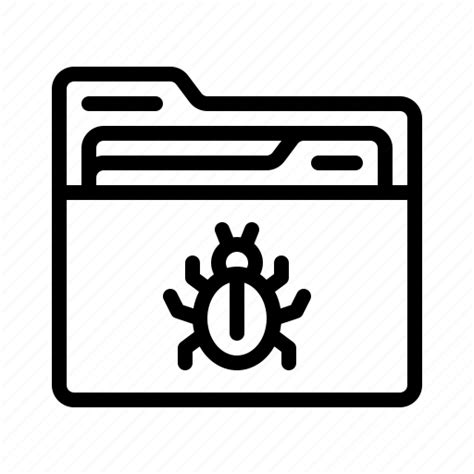 virus folder storage document archive malware bug icon download