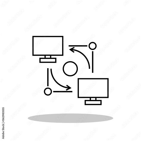 Screen Sharing Icon In Flat Style Synchronisation Symbol For Your Web