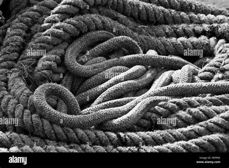 Rope Coiled Black And White Stock Photos Images Alamy