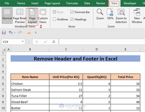 How To Remove Header And Footer In Excel 6 Methods Exceldemy
