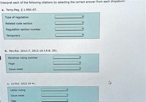 Solved Interpret Each Of The Following Citations By Selecting The