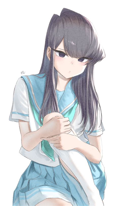 Wallpaper Komi San Wa Comyushou Desu Seragam Sekolah Jk Payudara Kecil Paha Rambut