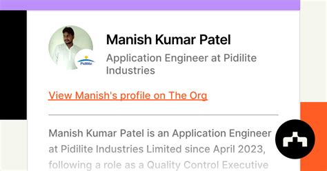 manish kumar patel application engineer at pidilite industries the org