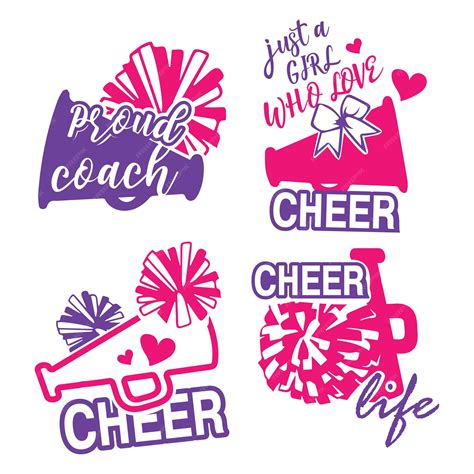 Conjunto De Diseño De Ilustración De Porristas Vector Premium