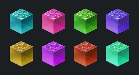 Isometric Water Cubes For Game Isolated Elements 13834348 Vector Art At Vecteezy