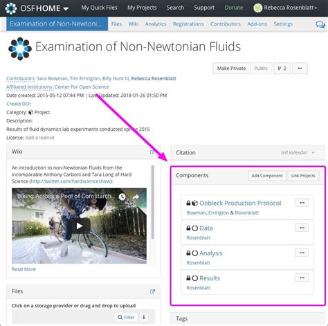 Reorder Components OSF Projects OSF Support