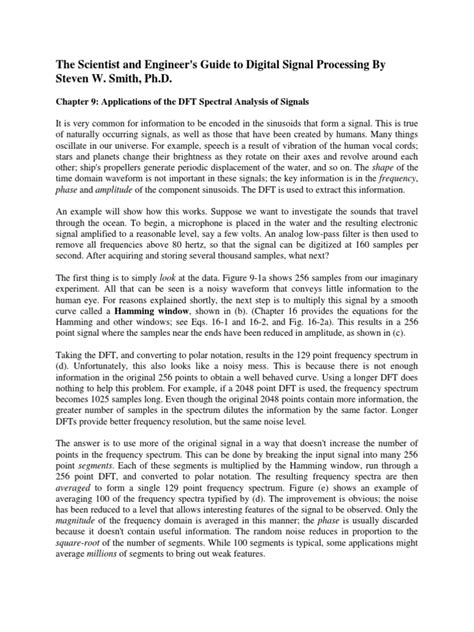 The Scientist And Engineers Guide To Digital Signal Processing By Steven W Smith Ph D Pdf