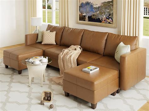 Ease Moose Leather Sectional U Shaped Modular Sectional