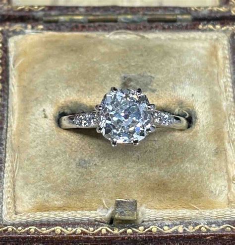 Antique 1920s Old Mine Cut 2 45ct Diamond Engagement Ring Irene Byrne And Co