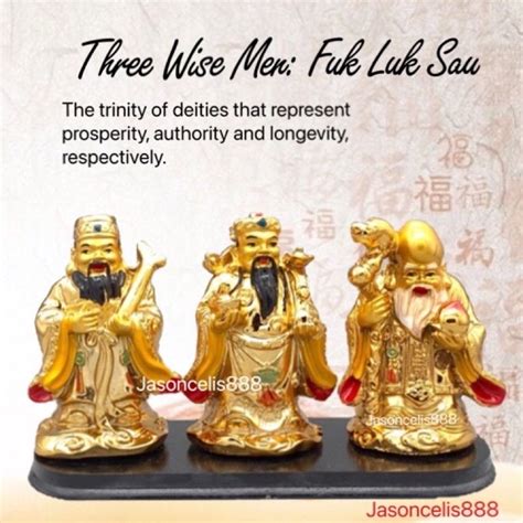 Sale Fengshui Blessed Gold FUK LUK SAU Wise Men King Three Star Gods Shopee Philippines