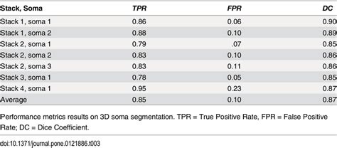 3d Segmentation Performance Download Table